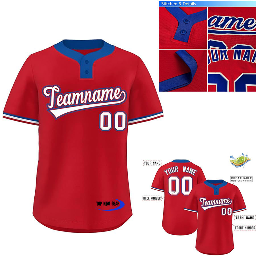 CUSTOM 2 Button BASEBALL JERSEY| Top King Gear